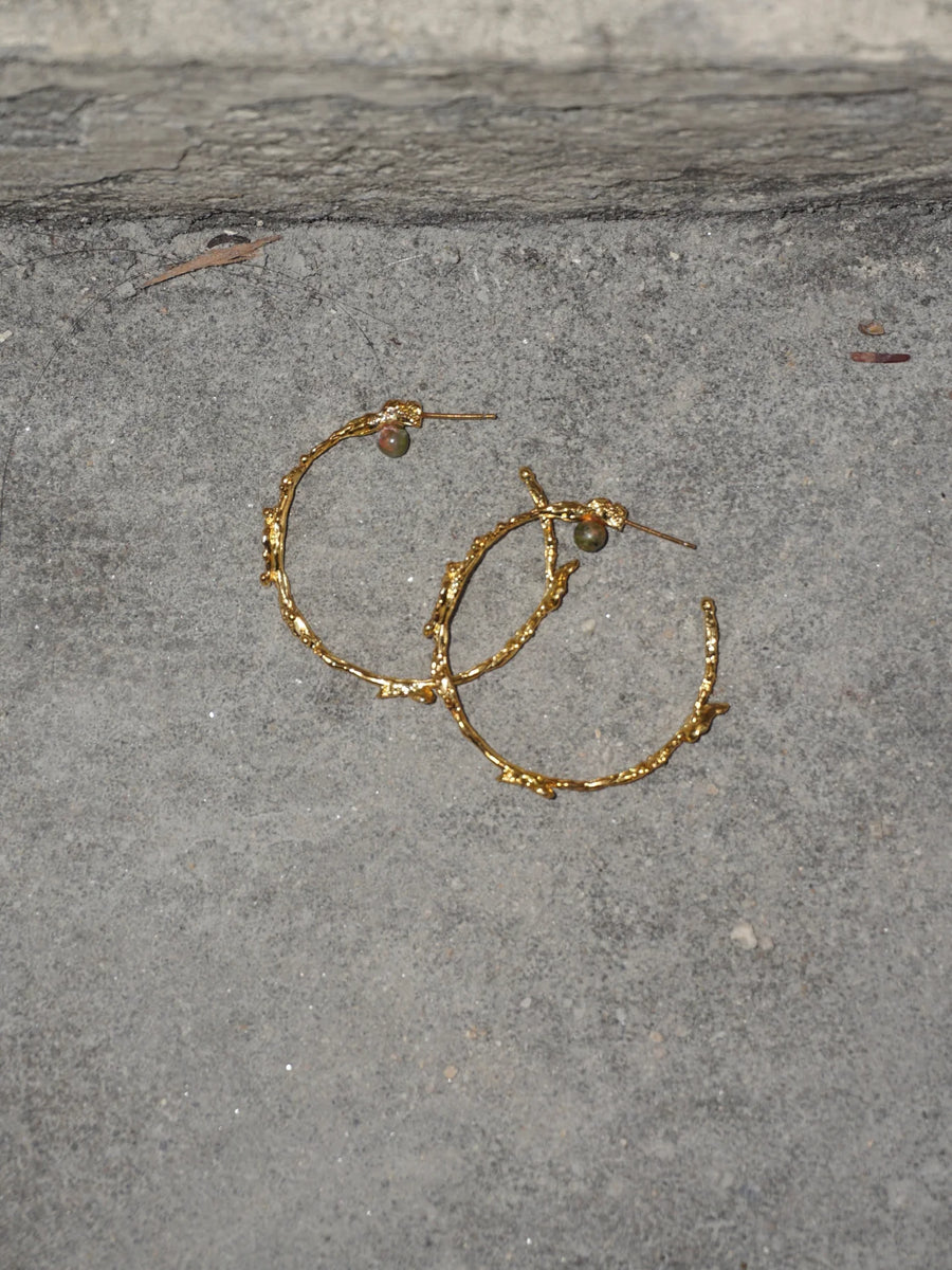 Black Agate Hoops With Shell Finish – Atomicfield