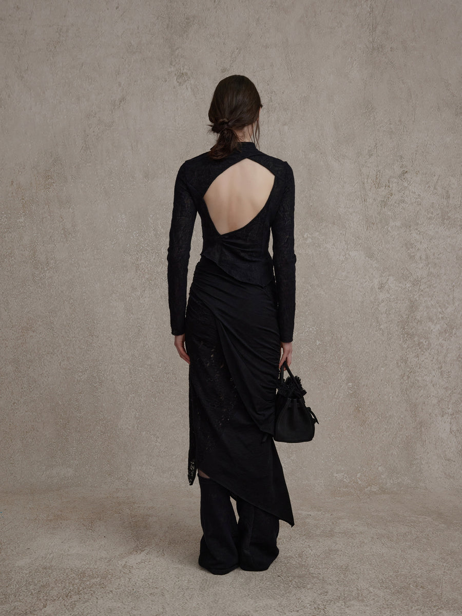 Slant Neck Backless Short Top – Atomicfield