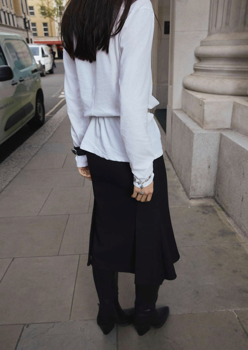 Pleated Layered Wool Flared Midi Skirt – Atomicfield