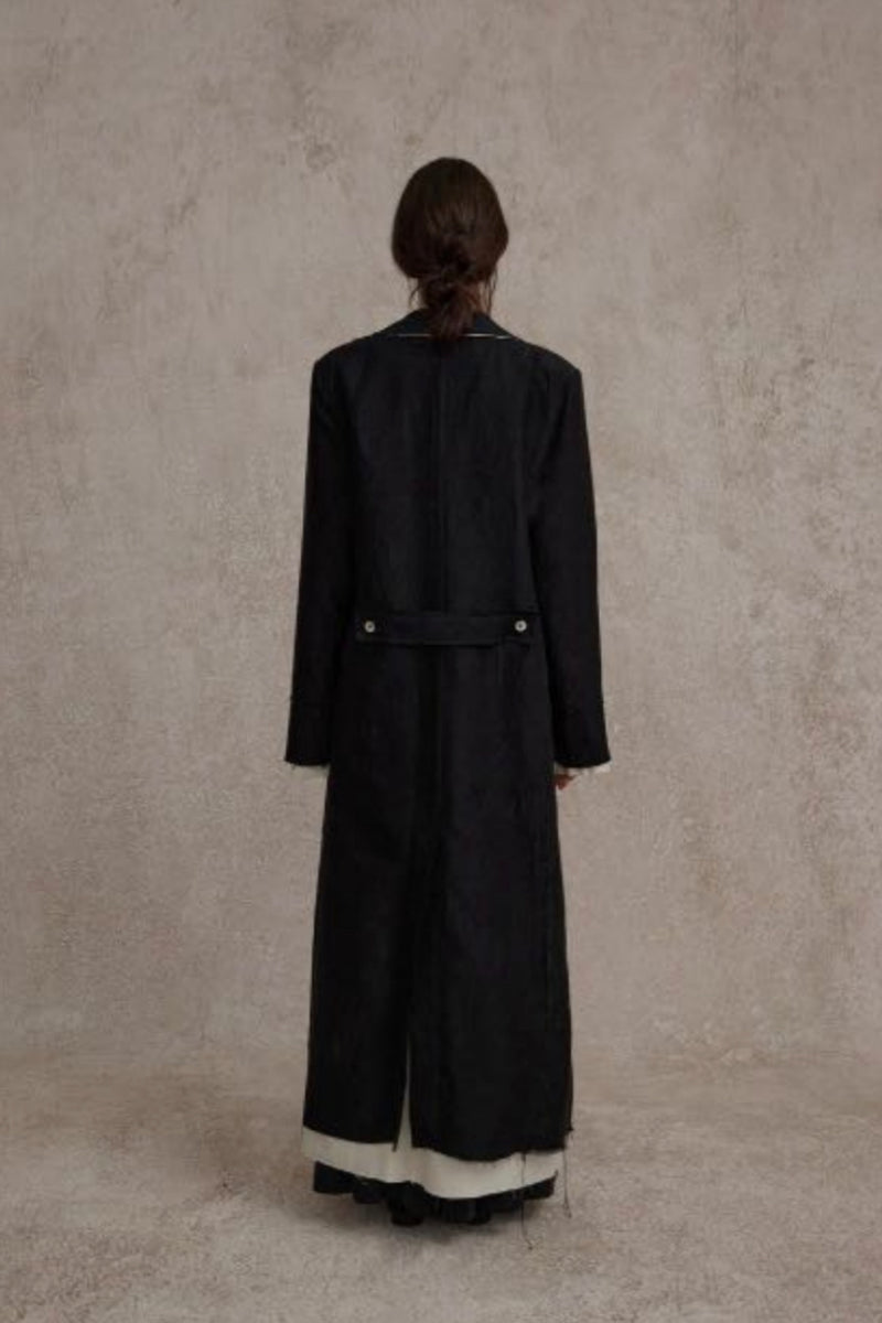 Double Layer Destruction Raw Edge Coat – Atomicfield